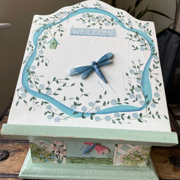 Accents | Vintage Whimsical Kathy Hatch Dragonfly Floral Hand Painted ...